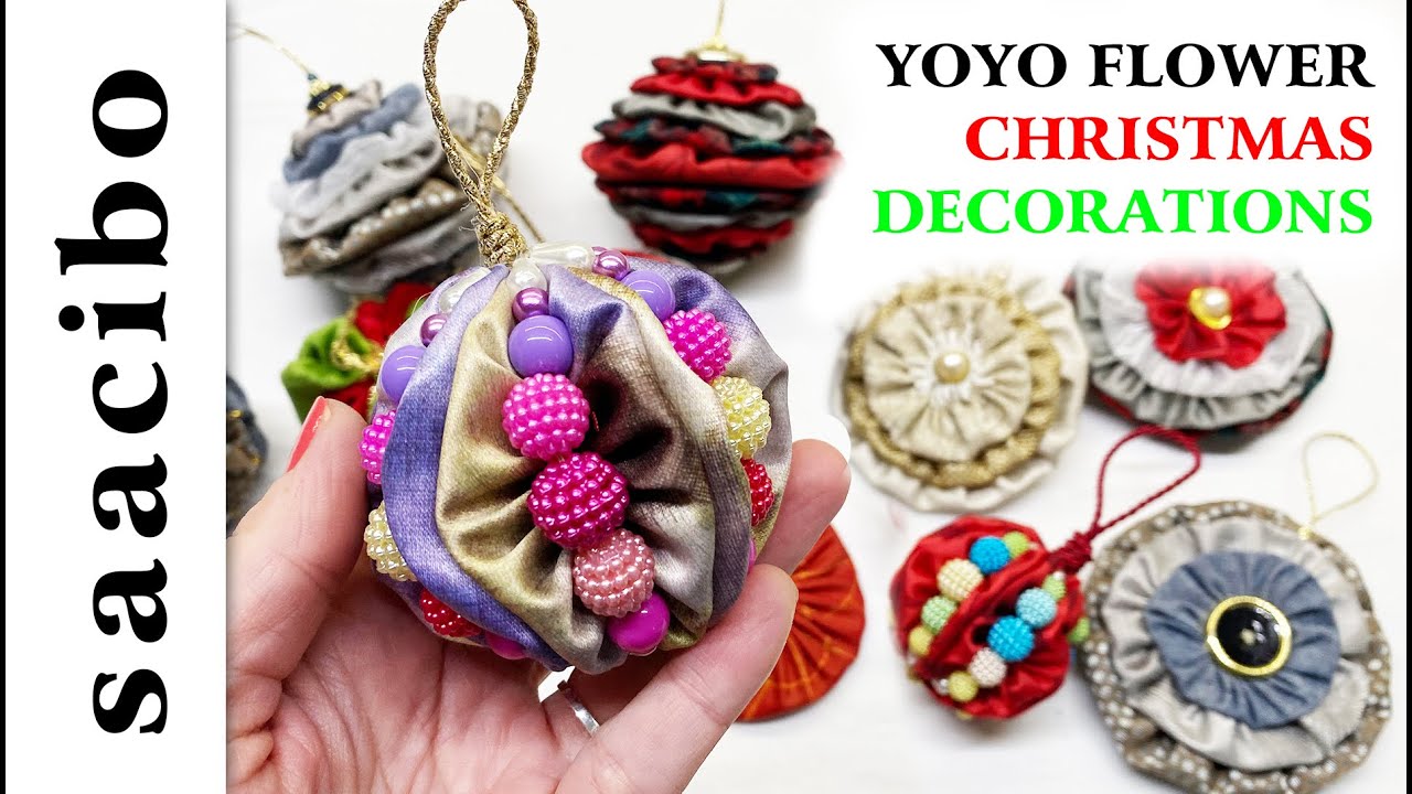 Yo Yo Flower Christmas Ornaments Tutorial Youtube
