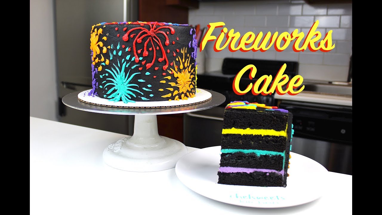 How To Make A Fireworks Cake Chelsweets Youtube