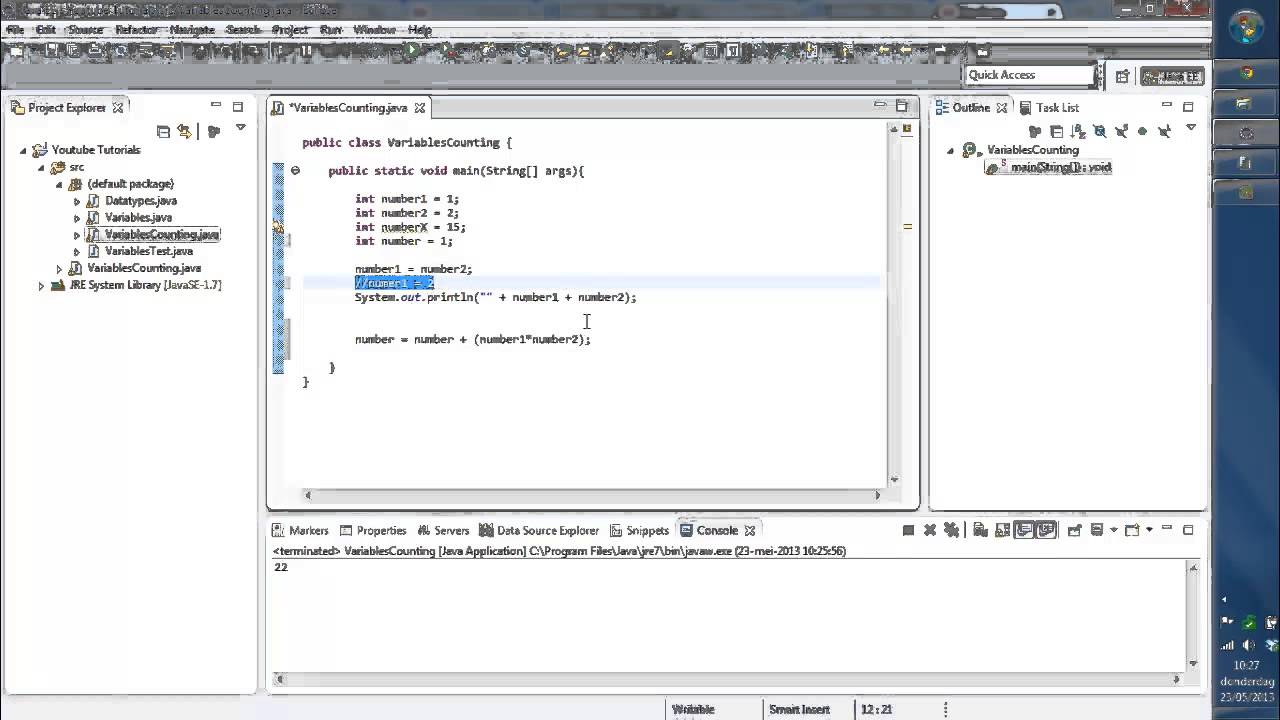 Java Programming Tutorial 5 Counting With Variables Youtube