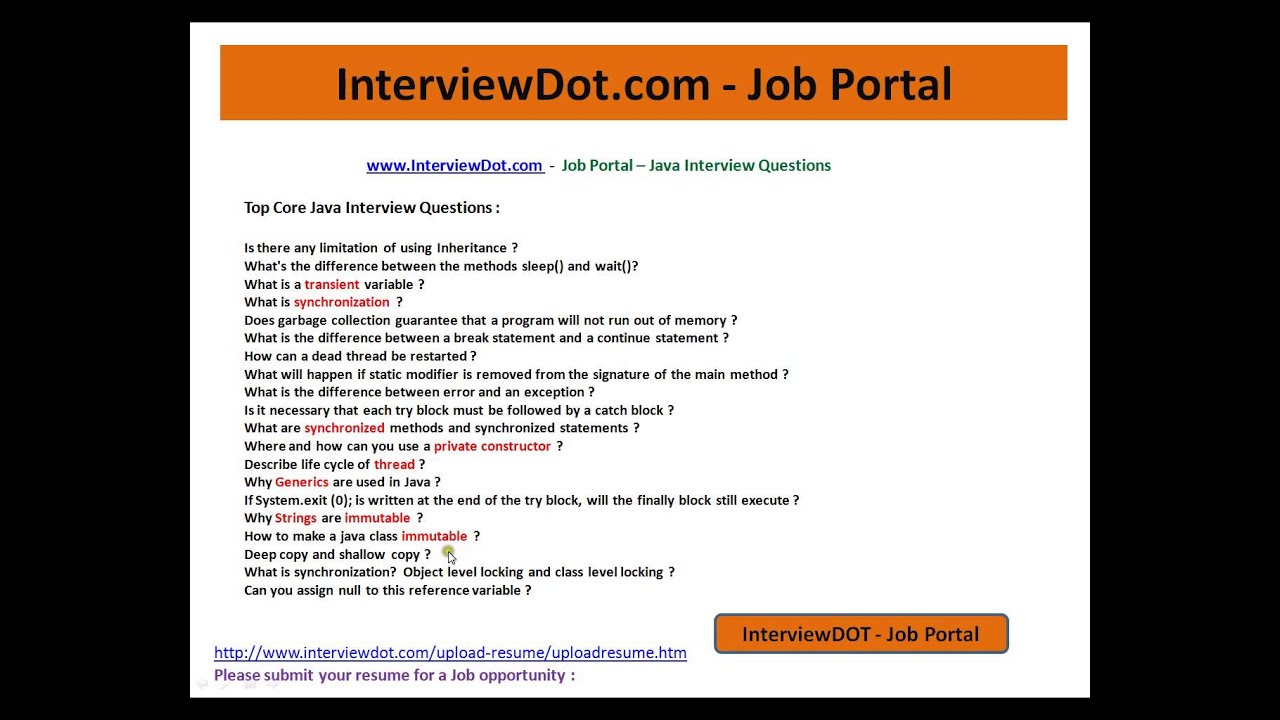 Top 95 Core Java Interview Questions Java Interview Questions Youtube