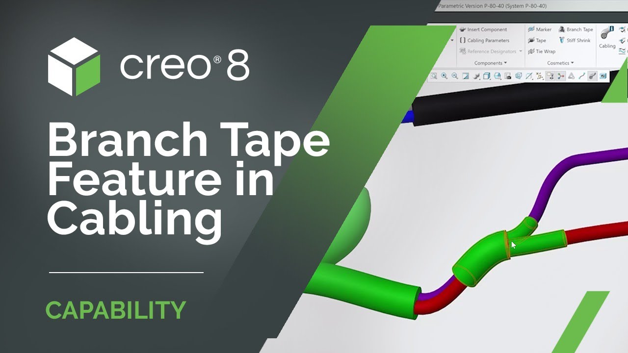Branch Tape Feature In Cabling Creo 8 Youtube