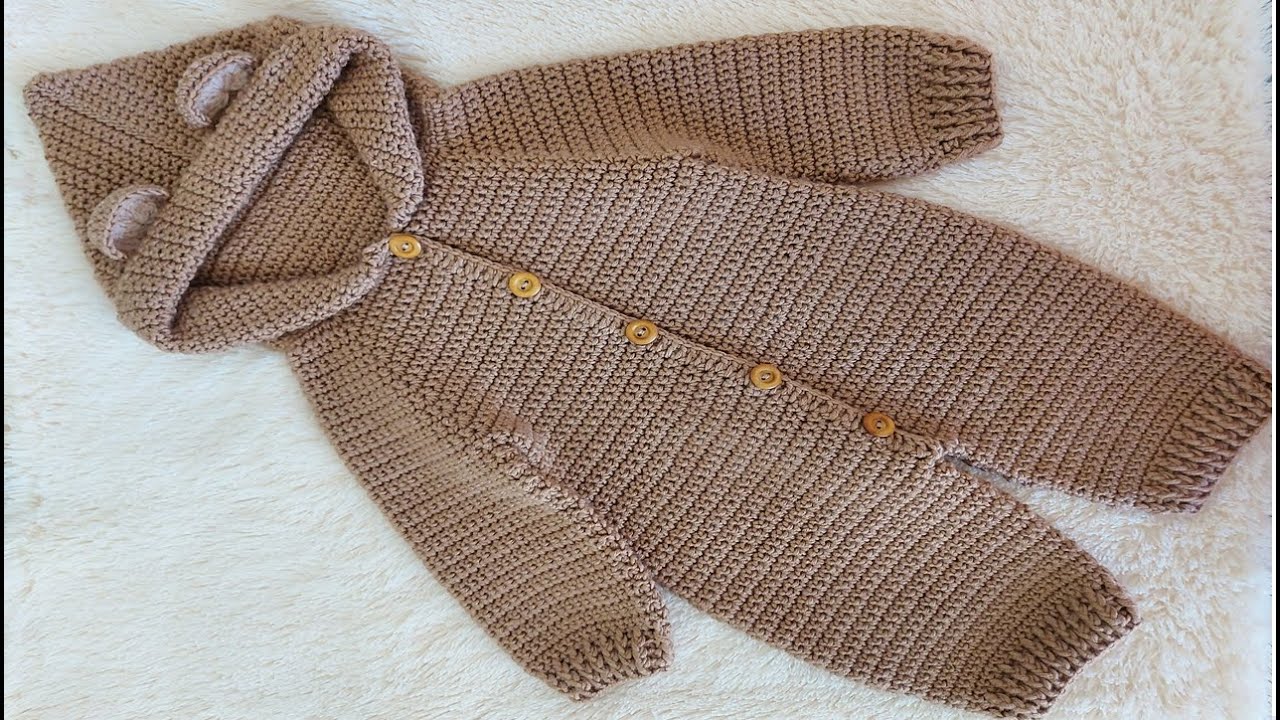 Mameluco O Enterito A Crochet Con Capucha Y Orejitas Paso A Paso