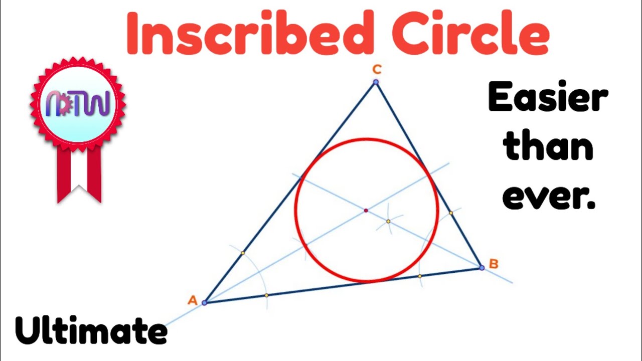 How To Inscribe A Circle Inside A Triangle Step By Step Tutorial Youtube