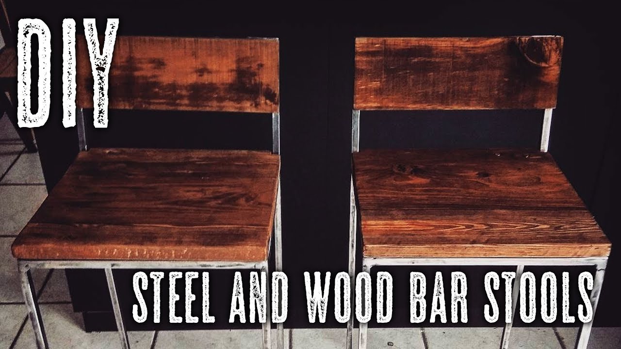 Diy Steel Wood Bar Stools Youtube