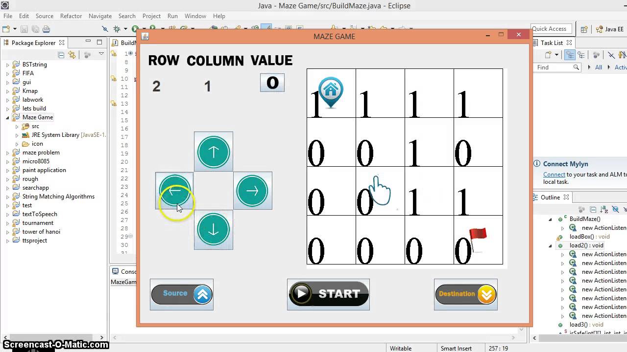 Maze In Java Youtube