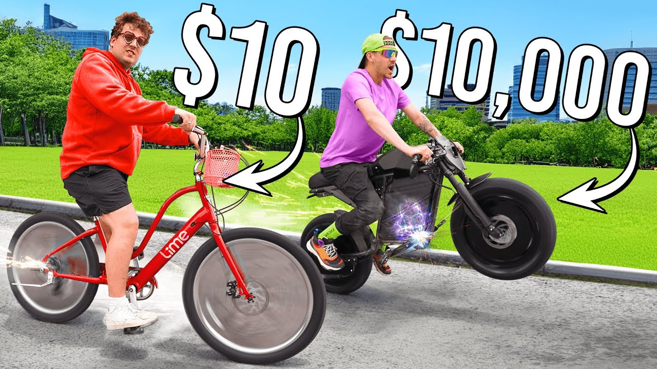 10 Vs 10 000 Electric Bikes Youtube
