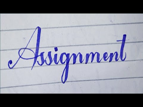 How To Write Heading Of Assignment In Cursive Writing Using Cut