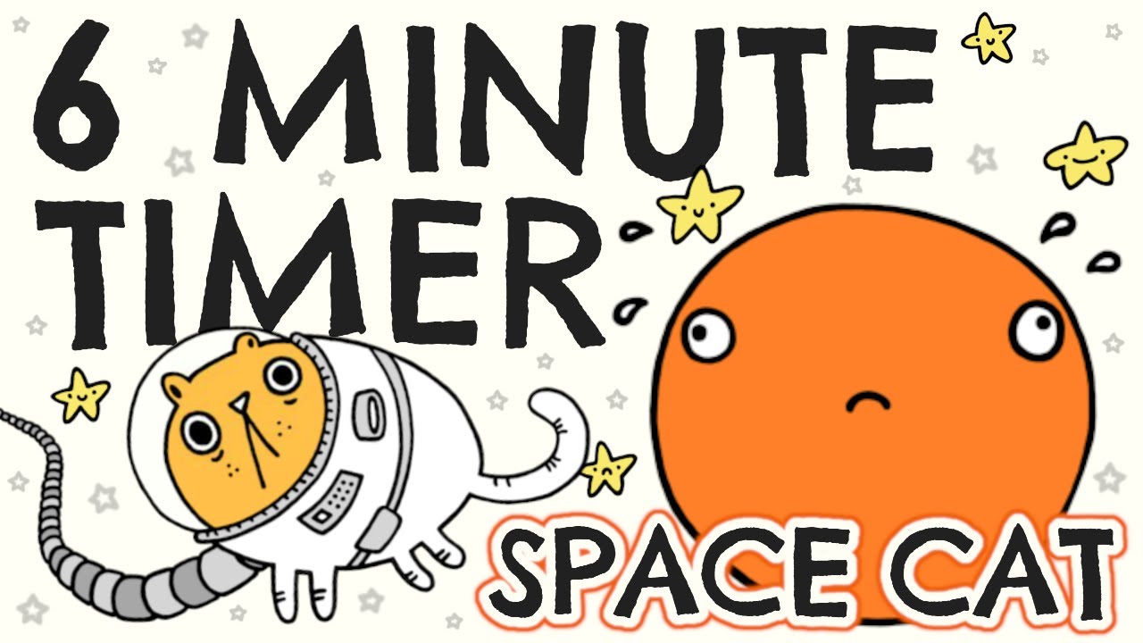 6 Minute Countdown Timer Cartoon Space Cat With Supernova Youtube