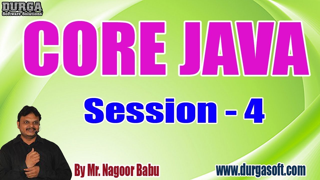 Core Java Tutorials Session 4 By Mr Nagoor Babu On 03 09 2019