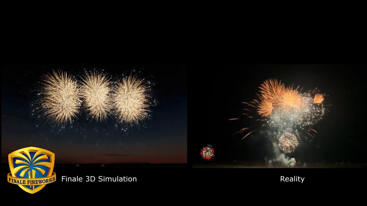 Simulation Vs Reality Finale 3d Fireworks Simulator Youtube