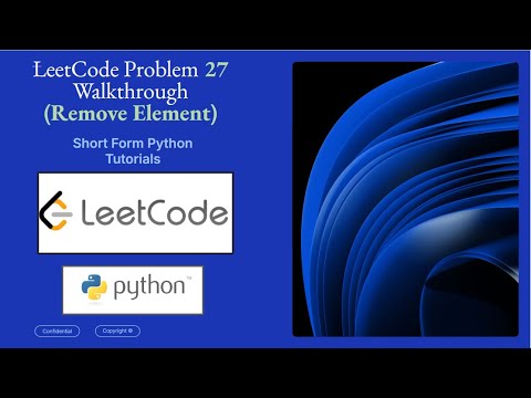 Leetcode 27 Remove Element Solution In Python Easy Interview Problem