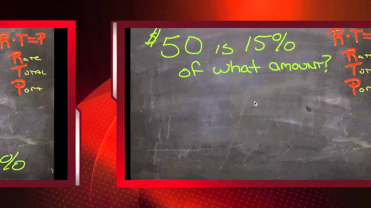 The Percent Equation An Explanation Algebra I Youtube