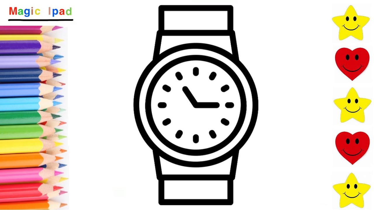 How To Draw A Watch Easy For Kids ёятутнр Como Dibujar Un Reloj Facil