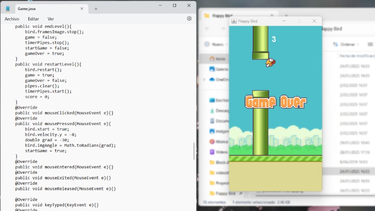 Programming Flappy Bird Using Only Notepad With Java Youtube