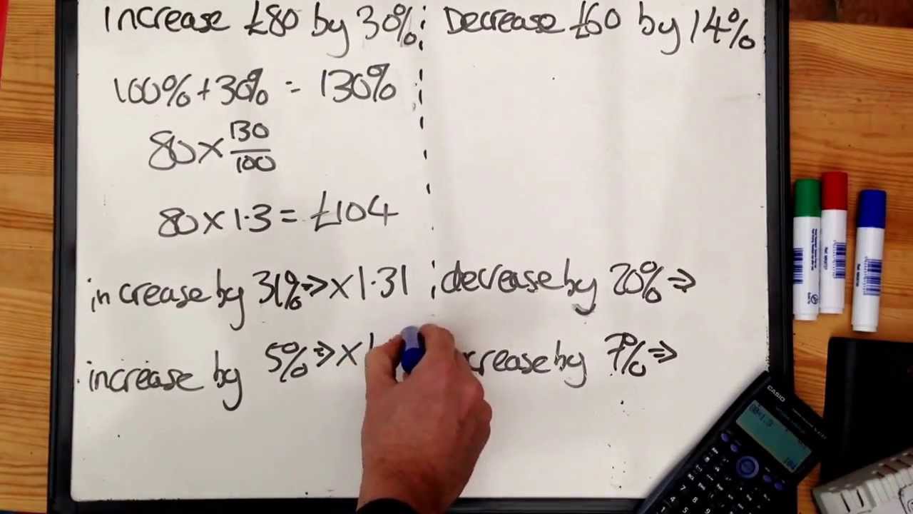 Tudor Hall Maths Number Percentage Increase And Decrease Youtube