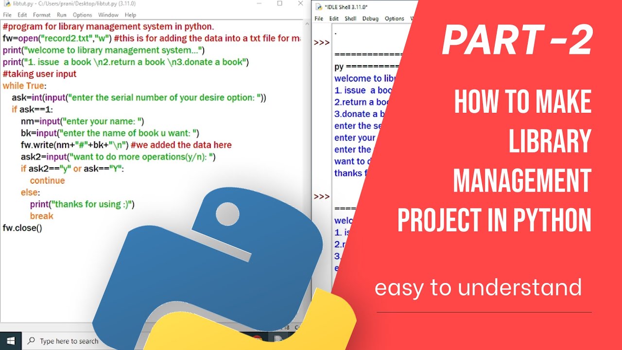 How To Make Library Management System Project In Python Part 2