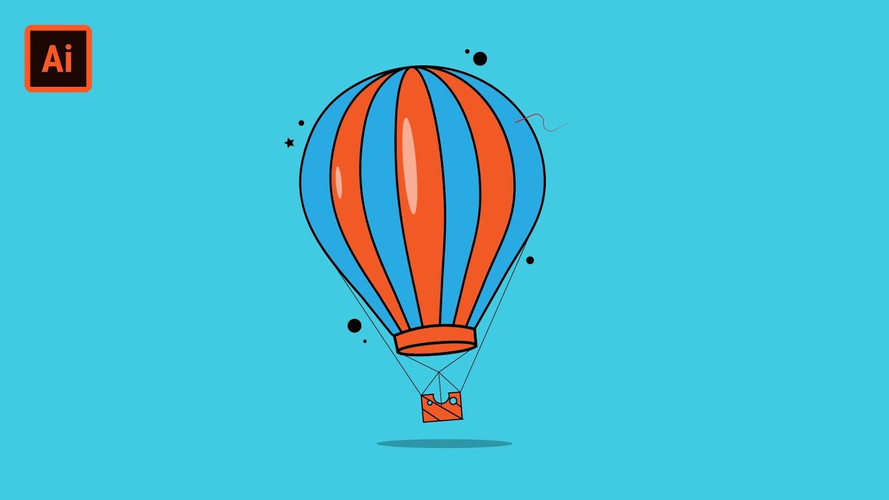 Minimal And Flat Design Air Balloon Illustrator Cc Youtube