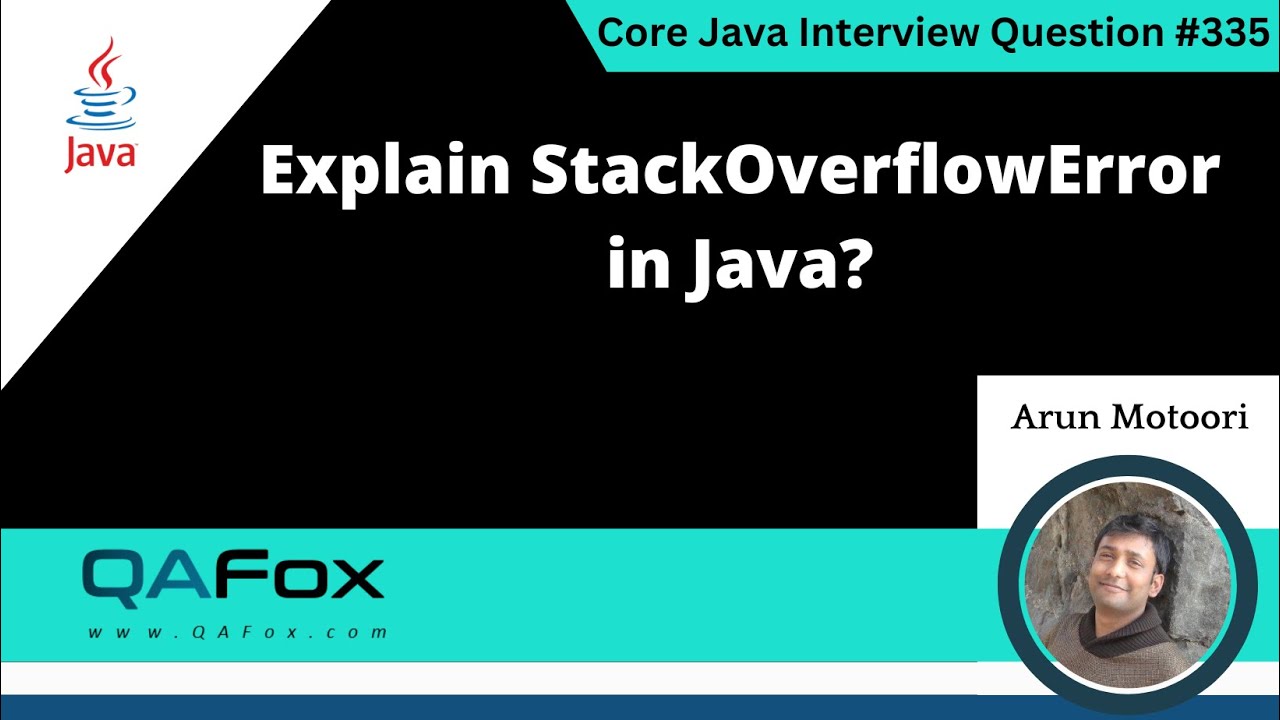 Explain Stackoverflowerror In Java Core Java Interview Question 335