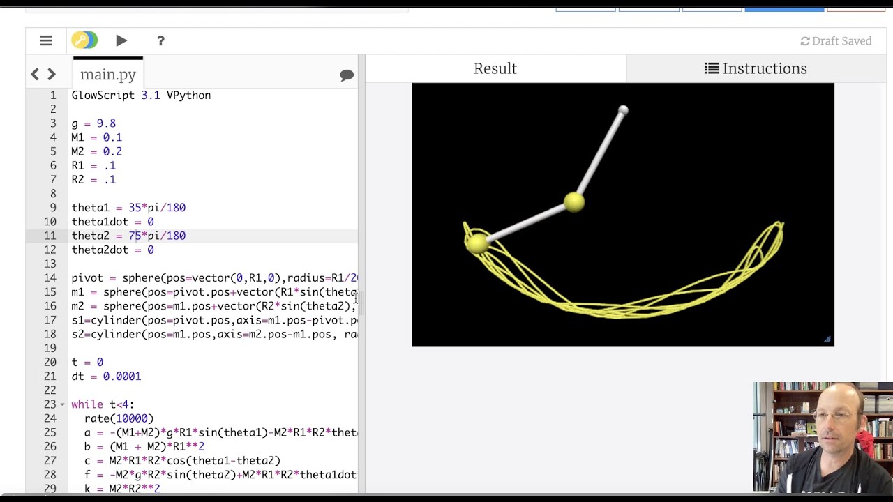 Modeling A Double Pendulum With Python Youtube