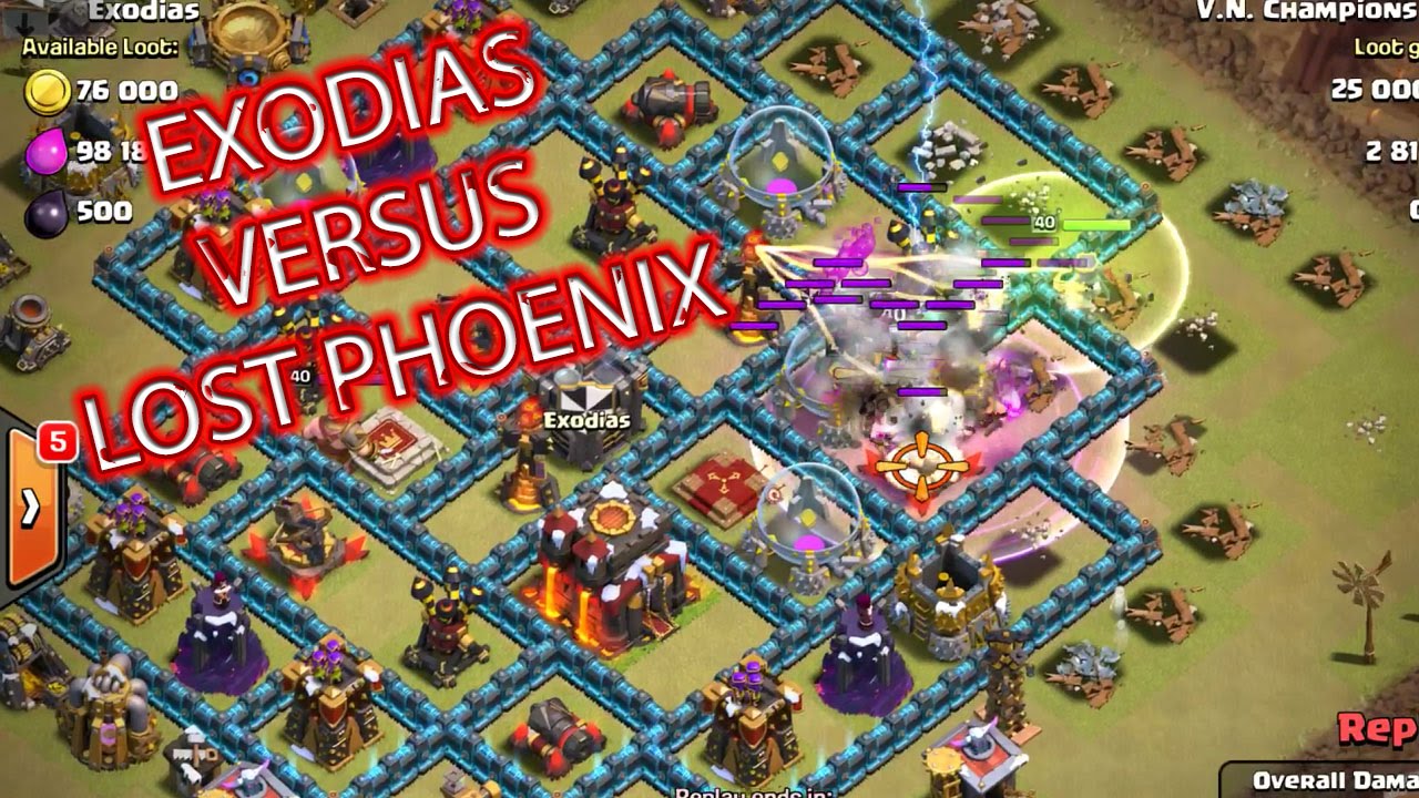 Clash Of Clans Clan Wars Exodias Vs Lost Phoenix Score 3 Star On
