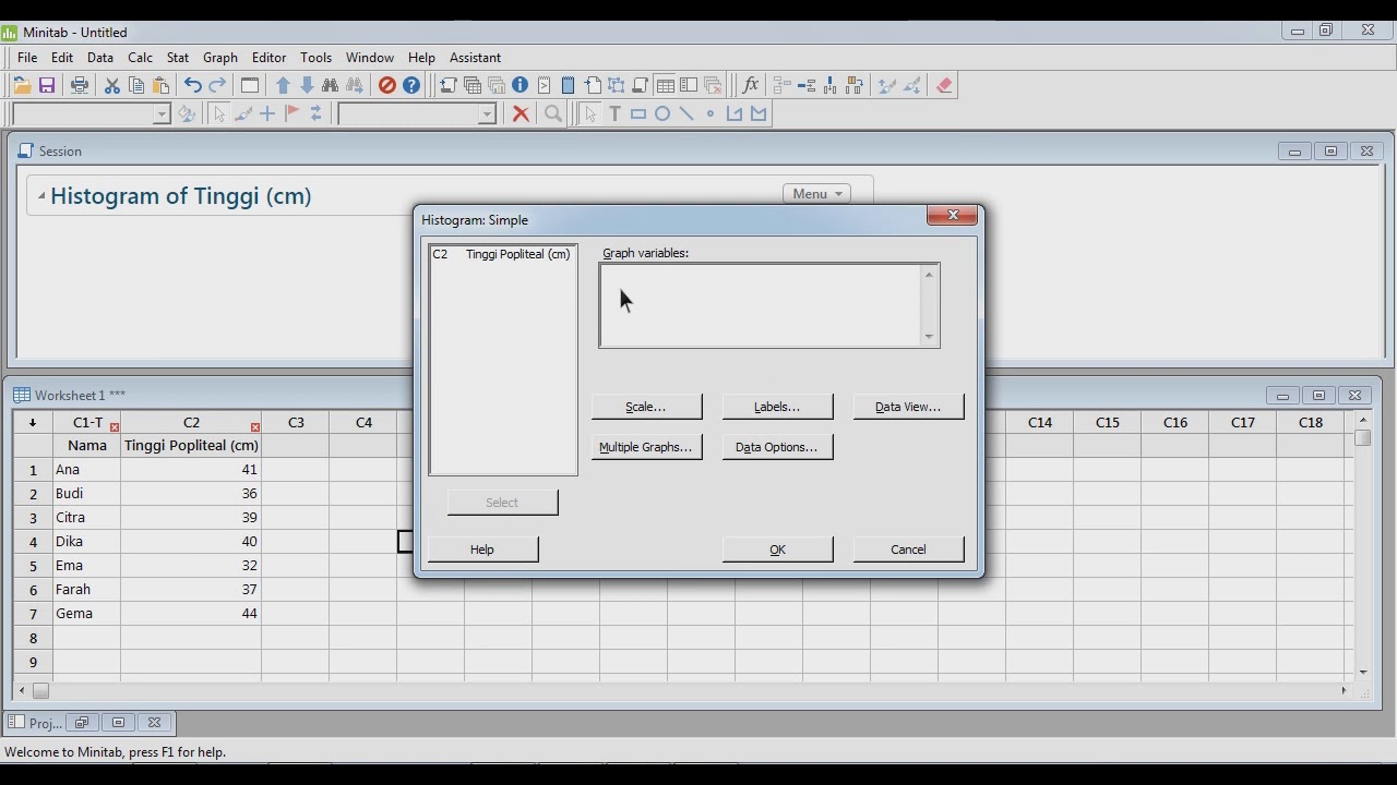 Histogram Minitab 18 Youtube
