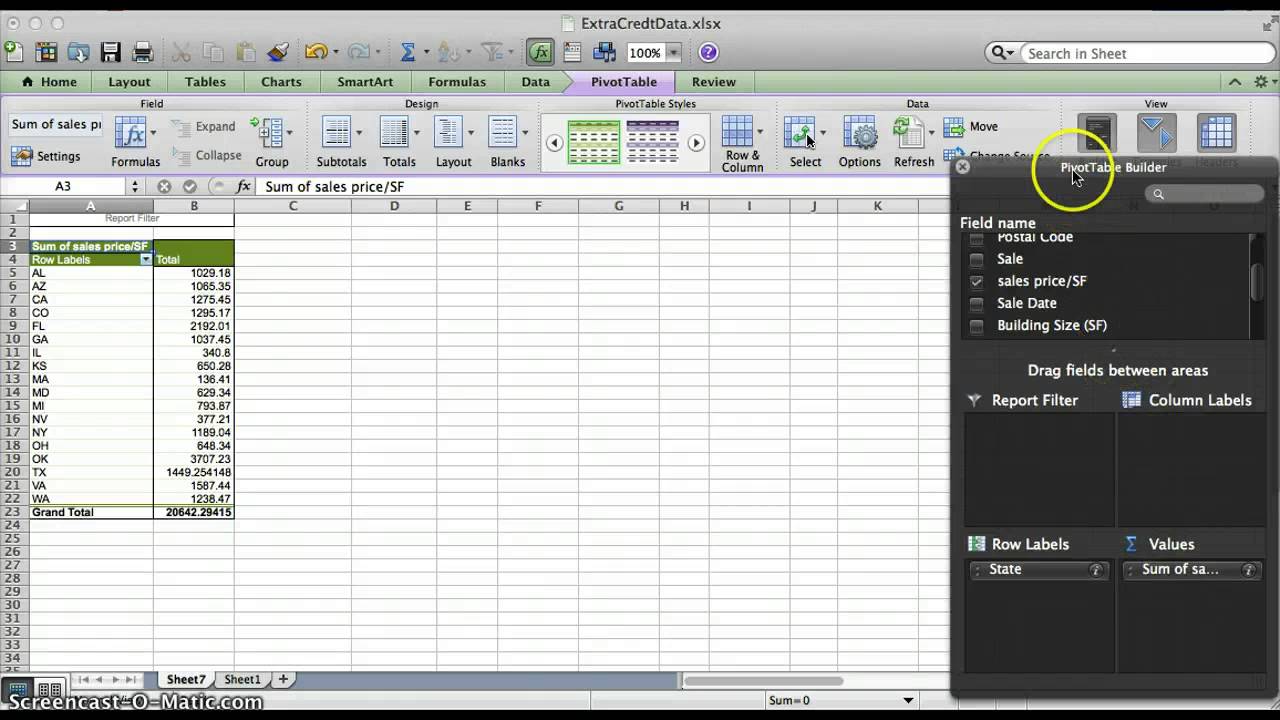 Pivot Table Tutorial Youtube
