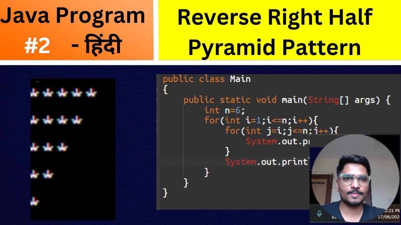 2 Reverse Right Half Pyramid Pattern Youtube