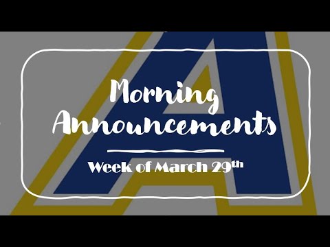 Week Of March 29th Announcements Youtube