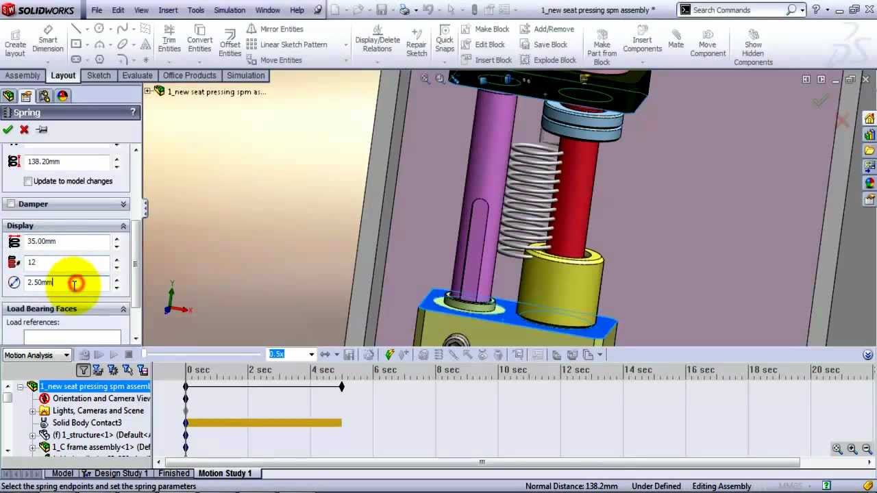 Solidworks Motion Analysis Youtube