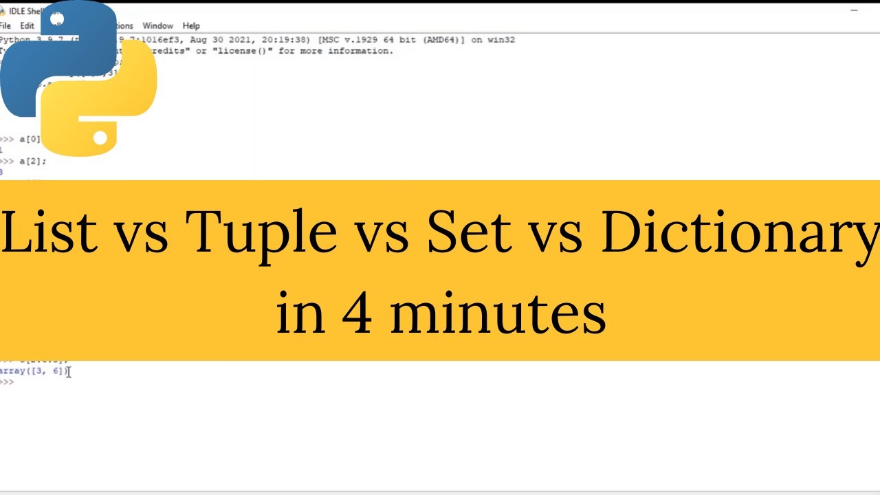 Difference Between List Tuple Set Dictionary In Python Python