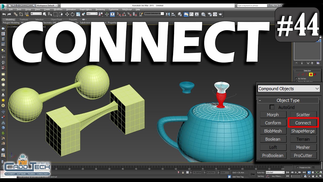 44 Connect Compound Object In 3ds Max 3ds Max Full Tutorials In