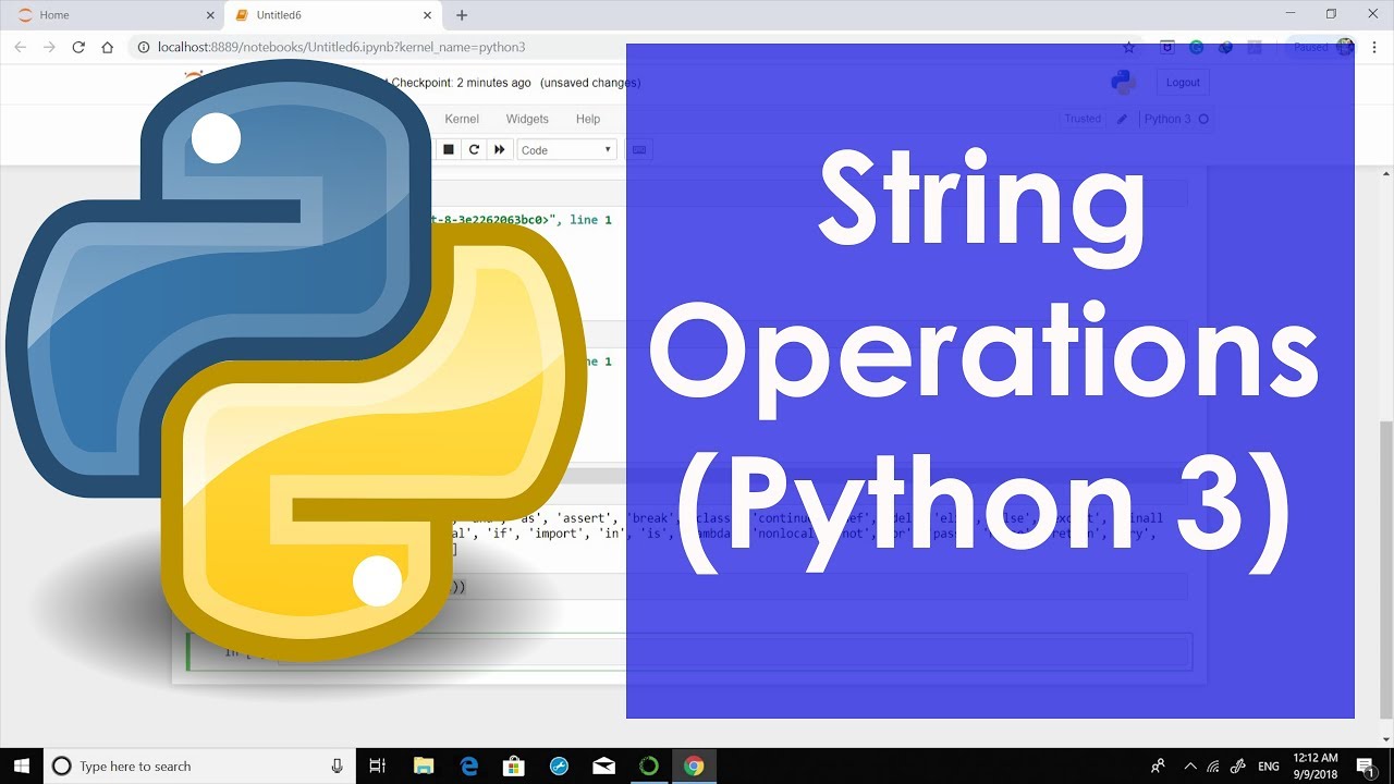 Strings In Python 3 Youtube