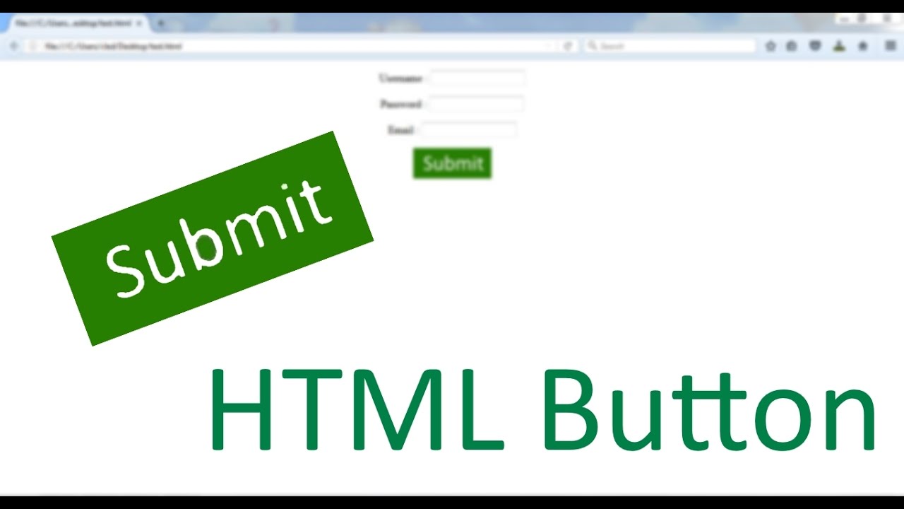 Html Submit Button Tutorial Using Input Type Image Youtube