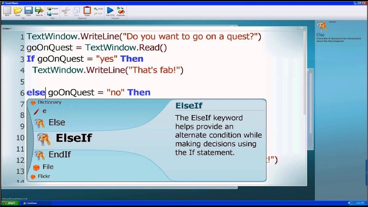 Control Statements In Small Basic Tutorial 3 Youtube