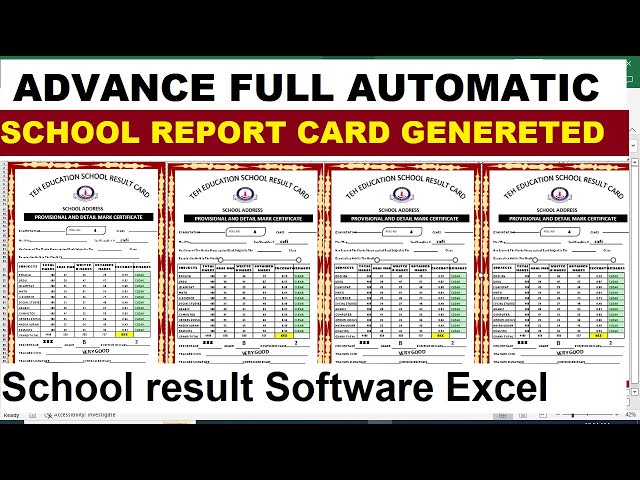 Automatic Report Card In Excel Infoupdate Org