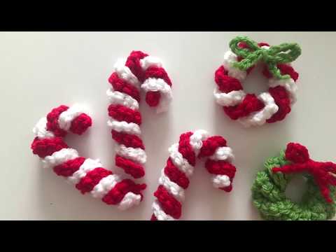 Super Adorable Crochet Mini Christmas Candy Canes