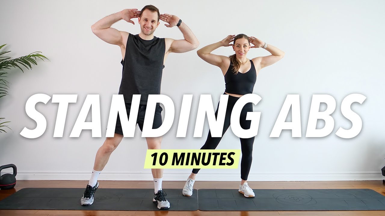 10 Min Standing Abs Workout No Equipment No Repeats Youtube