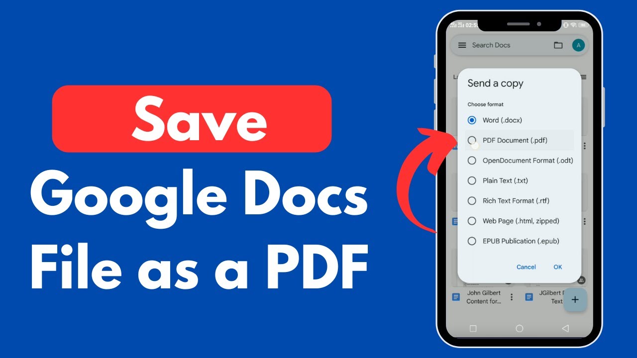 How To Save Google Docs File As A Pdf On Android Quick Simple Youtube