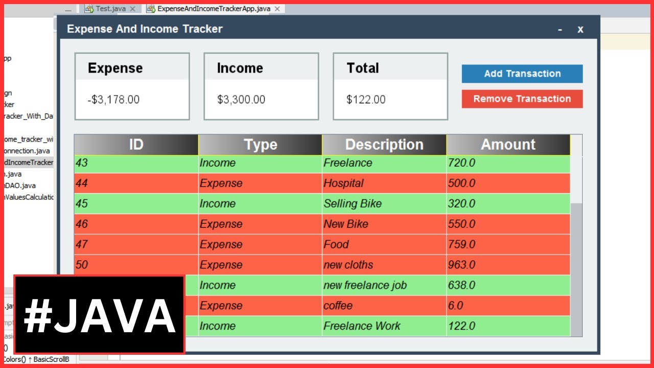 Java Project Tutorial How To Make An Expense And Income Tracker Using
