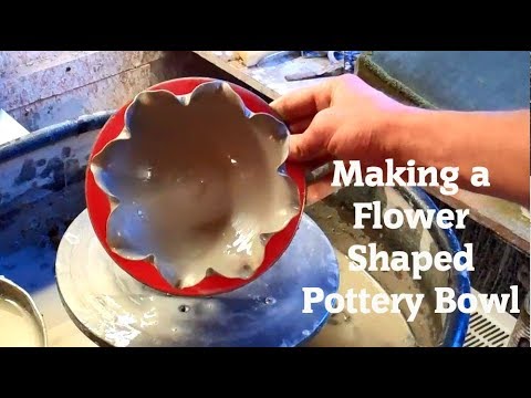Making A Flower Shaped Pottery Bowl On The Wheel Youtube