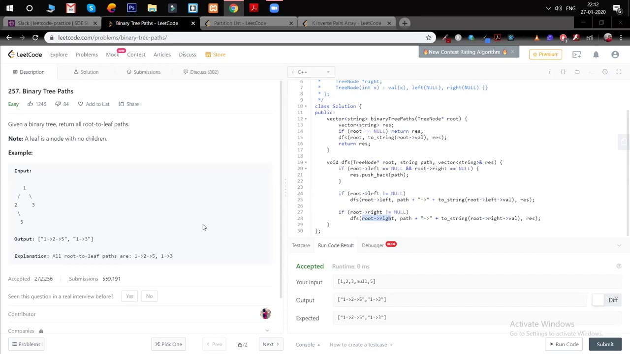 Leetcode 257 Binary Tree Paths Youtube