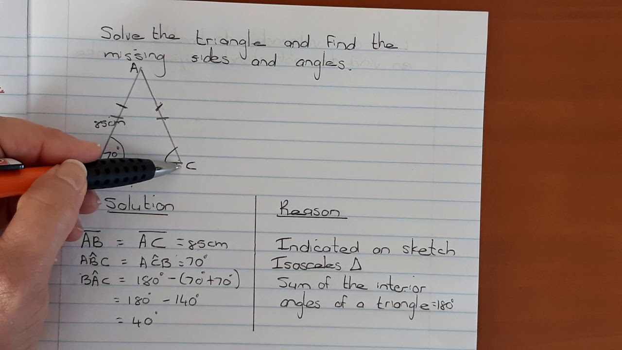 Solving Triangles Gr 7 Youtube