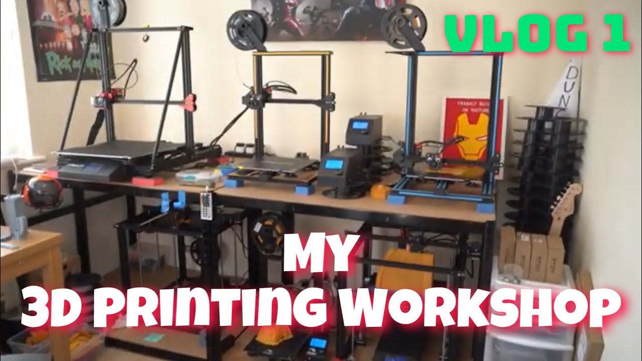 Touring My Makerspace My 3d Printers And Print Room Vlog 1 Youtube