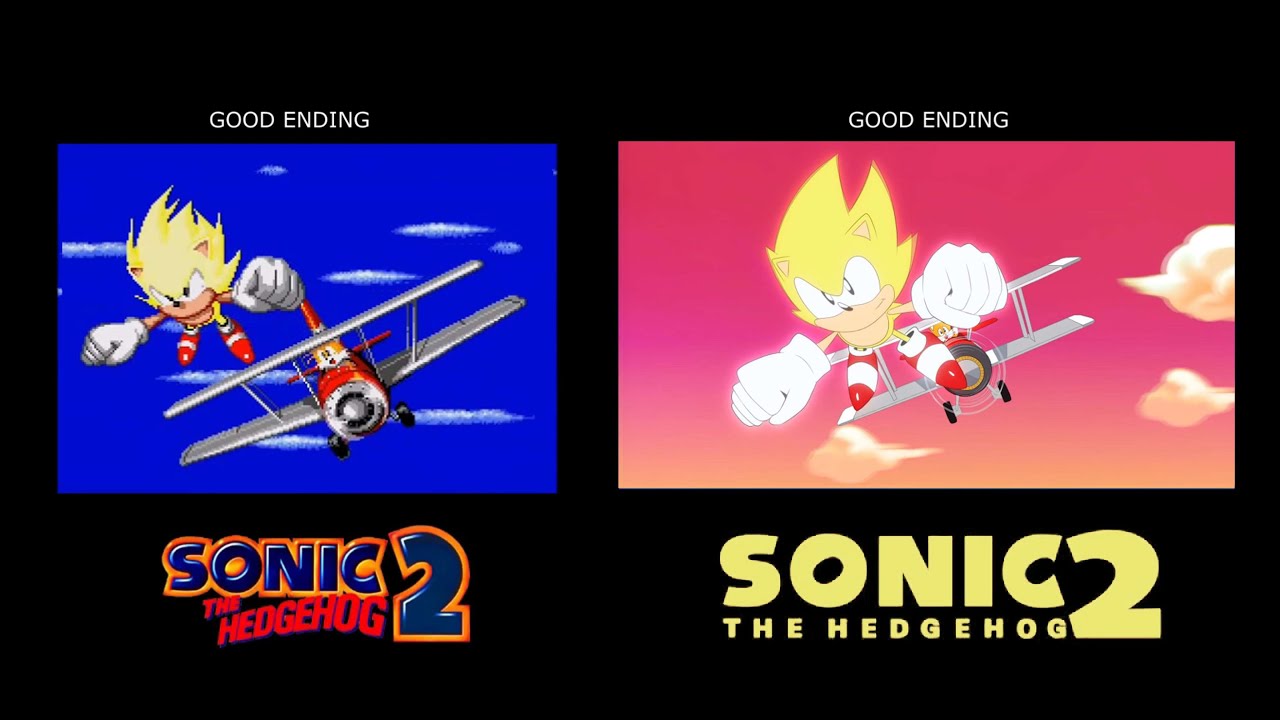 Sonic The Hedgehog 2 Good Ending 1992 2022 Side By Side Comparision