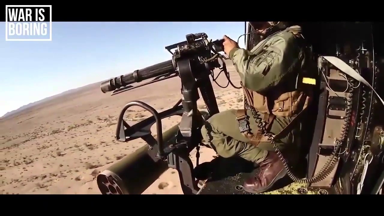 Uh1y Venom Firing The Powerful Gau21 Gatling Gun