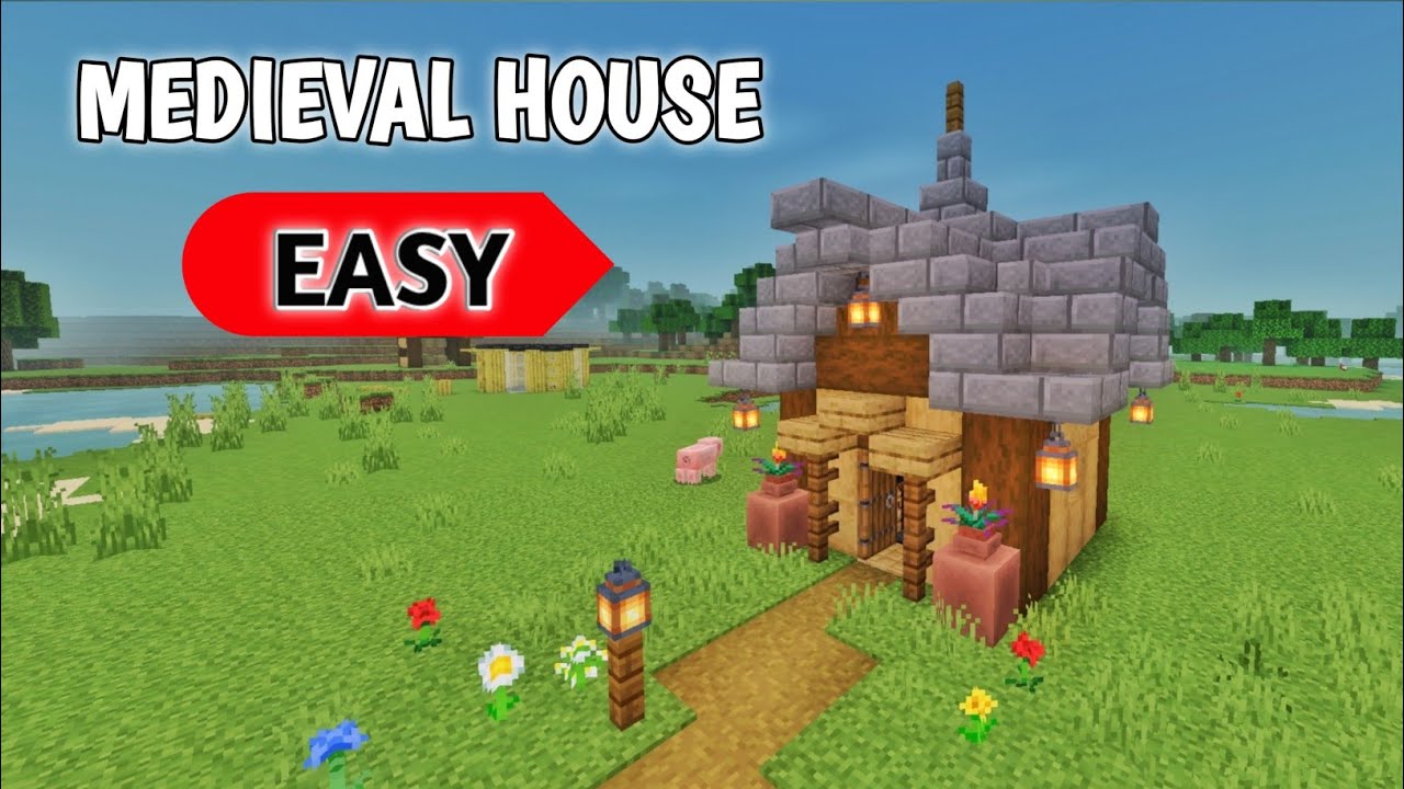 Minecraft Easy Medieval House Tutorial Youtube