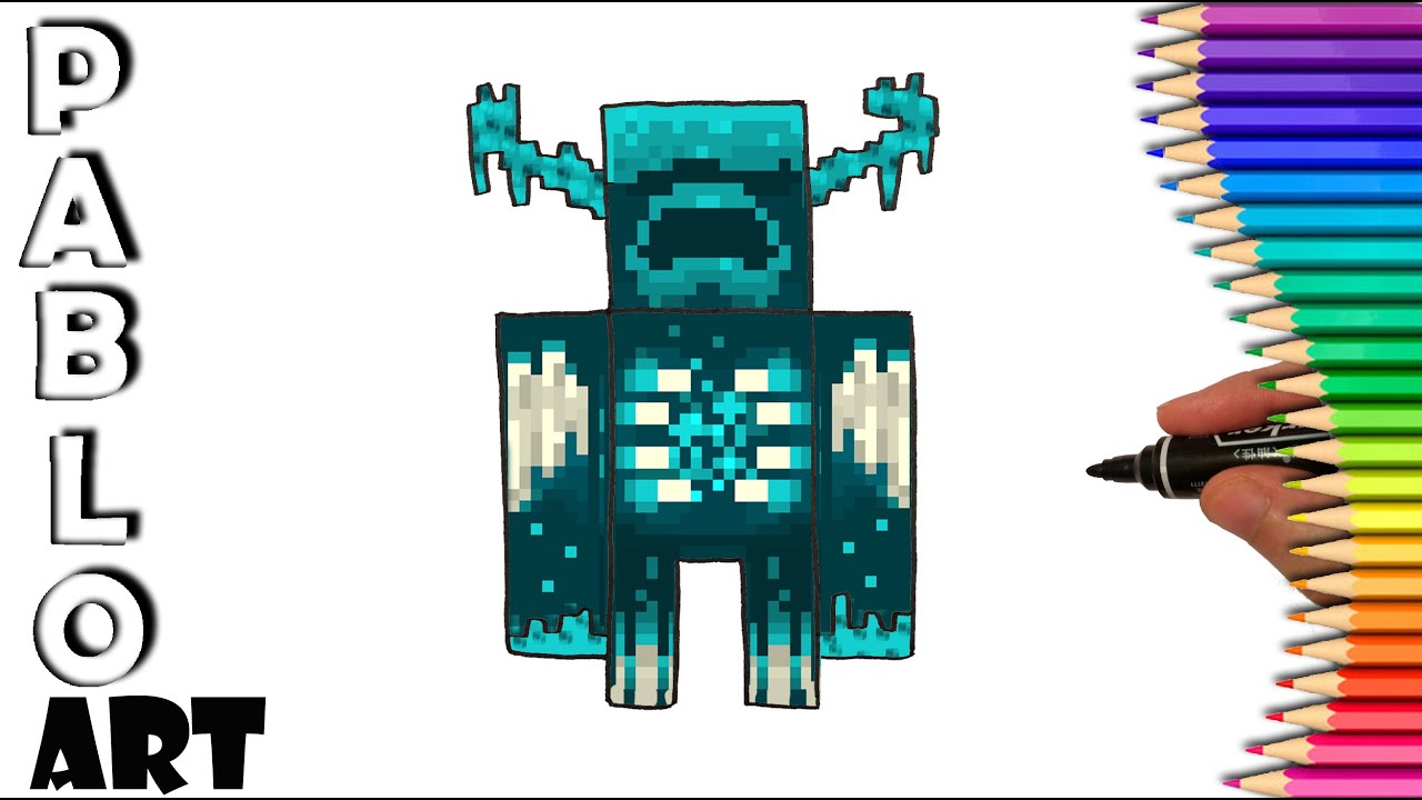 How To Draw Warden From Minecraft Learn To Draw Step By Step Youtube