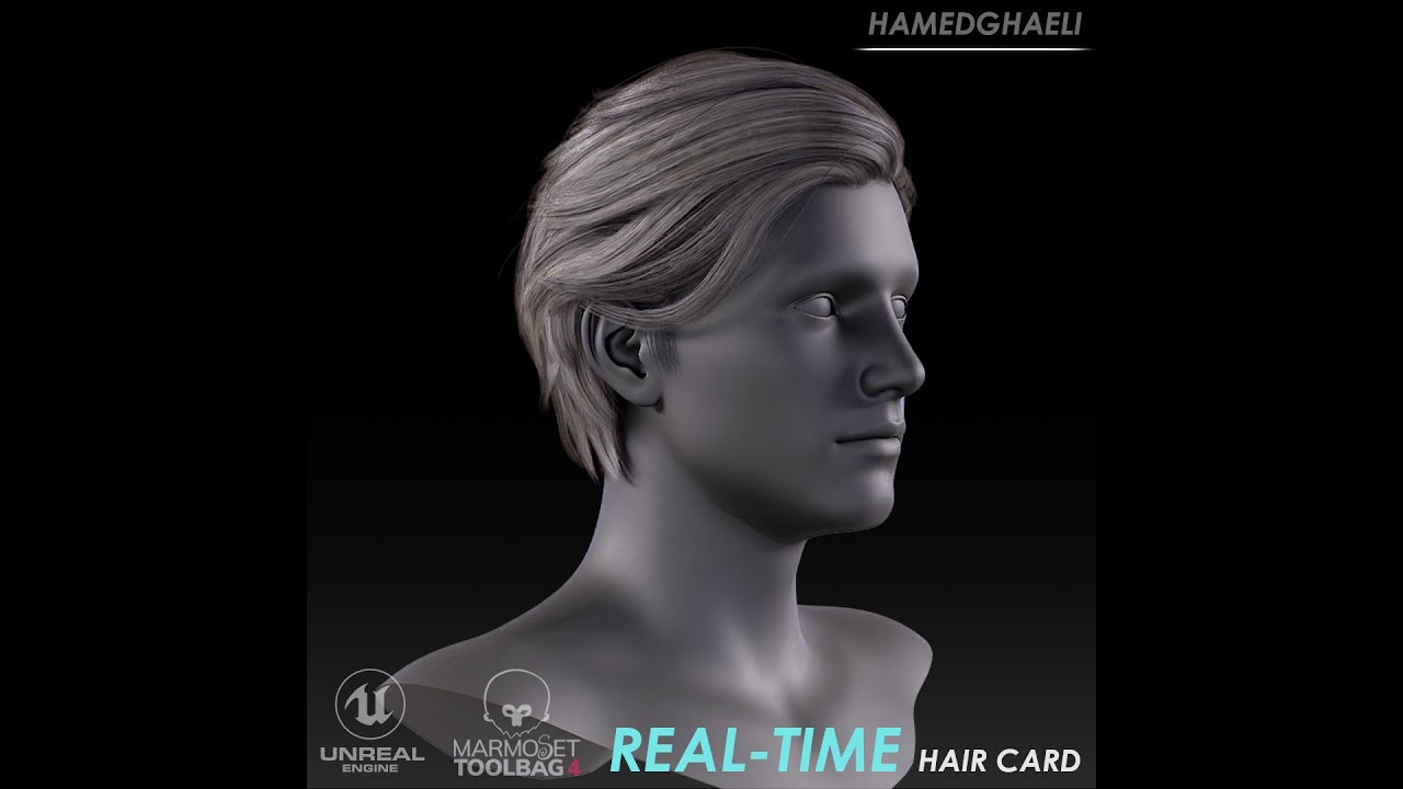 Real Time Hair Card For Games Youtube