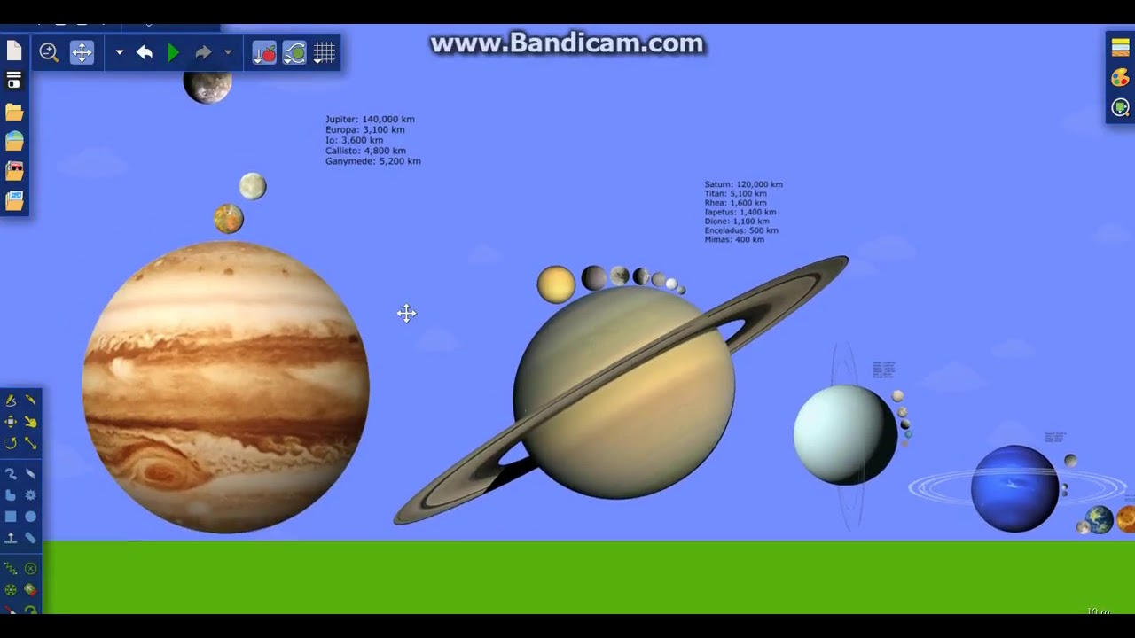 Planet Size Comparison In Algodoo Youtube