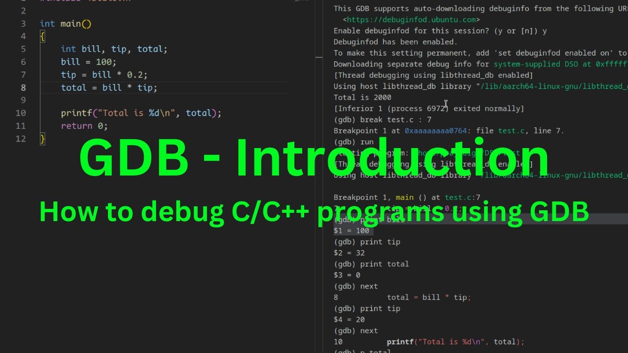 Gdb Introduction How To Use Gdb To Debug C Programs Breakpoints